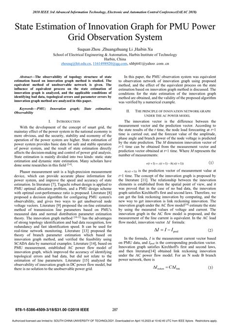 Pdf State Estimation Of Innovation Graph For Pmu Power Grid