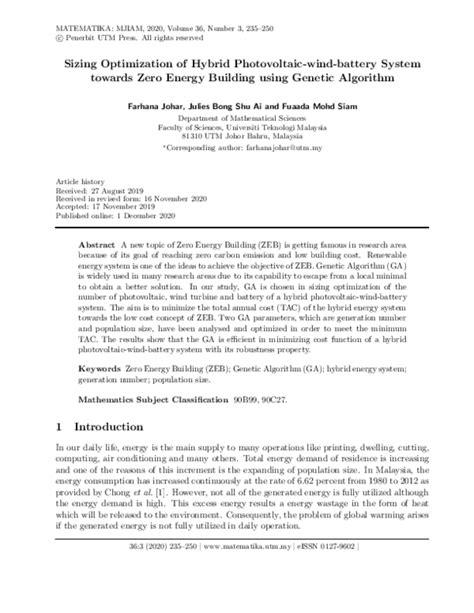pdf sizing optimization of hybrid photovoltaic wind battery system