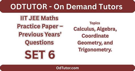 Iit Jee Maths Practice Paper 6 Previous Years Questions Odtutor