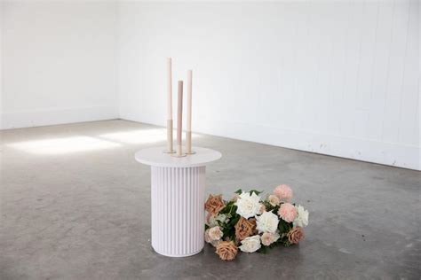 Nude Ribbed Side Table The Wedding Creators