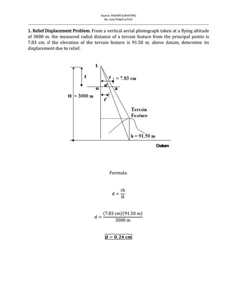Solution Relief Displacement Sample Problems Studypool
