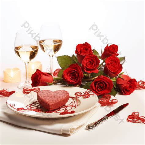 로맨틱 한 저녁 식사 Png에 Beautful 장미와 하트 일러스트 Psd 무료 다운로드 Pikbest