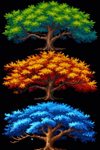Pixel Art Tree Pack 250 Different Trees By Batareya