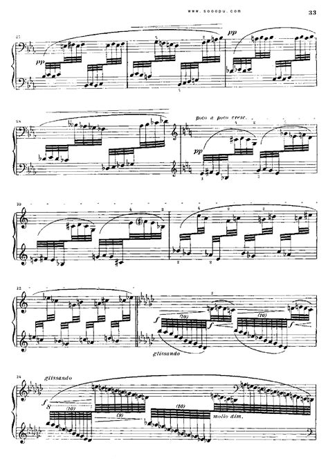 德彪西12首钢琴练习曲 德彪西 钢琴谱 简谱