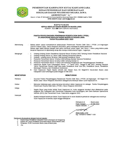Sk Ppdb Tahun 2022 2023 Pdf