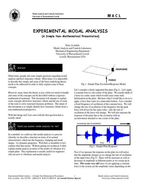 experimental modal analysis a simple non mathematical presentation
