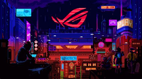 Rog Wallpaper Design On Behance Pixel Art Desktop Wallpaper Art