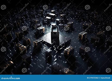 Data Protection Cyber Security Privacy Technology Concept Generation Ai Stock Illustration