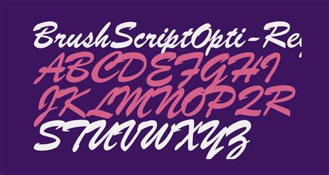 BrushScriptOpti Regular Free Font What Font Is