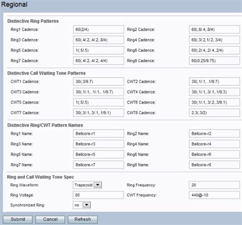 Configure Ring And Call Waiting Patterns In Regional Voice Settings On SPA And SPA Cisco