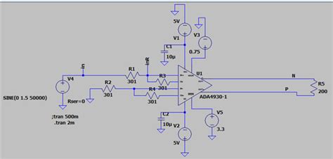 Simulation Problem LTspice Model Of ADA Q A Differential Amplifiers And ADC Drivers