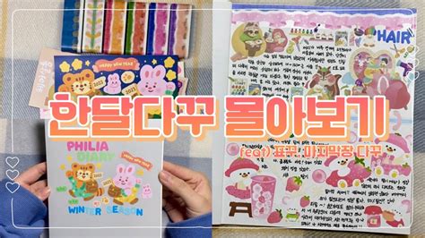 데이노트 마지막 장 다꾸📚 표지꾸미기 한달간의 다이어리 몰아보기 Youtube