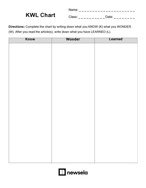 40 Printable Kwl Chart Templates 100 Free Word