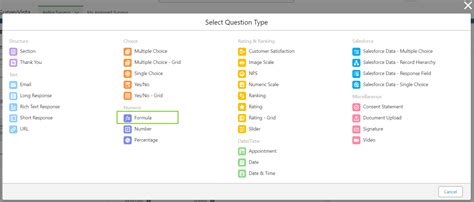 Formula Question SurveyVista