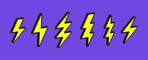Pixel Lightning Vector Art Icons And Graphics For Free Download