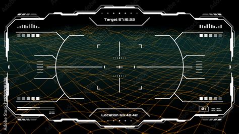 Vetor De Hud Futuristic Monitor Screen Interface Target Aim Control