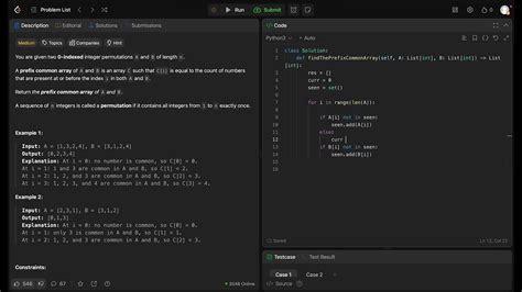 Leetcode 2657 Find The Prefix Common Array Of Two Arrays Python Youtube