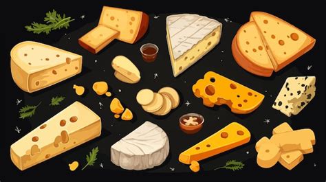 어두운 배경 에 있는 네덜란드 치즈 의 면 프리미엄 Ai 생성 벡터