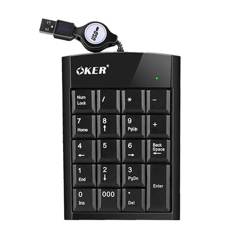 คีย์บอร์ด แป้นตัวเลข Oker Kp2017 แบบมีสาย Numberic Keypad เชื่อมต่อพอร์ต Usb แป้นพิมพ์ตัวเลข 19