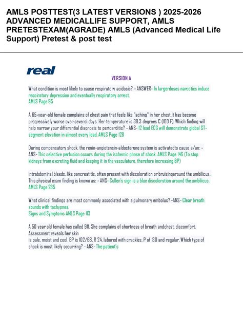 Amls Post Test 3 Latest Versions 2025 2026 Advanced Medical Life