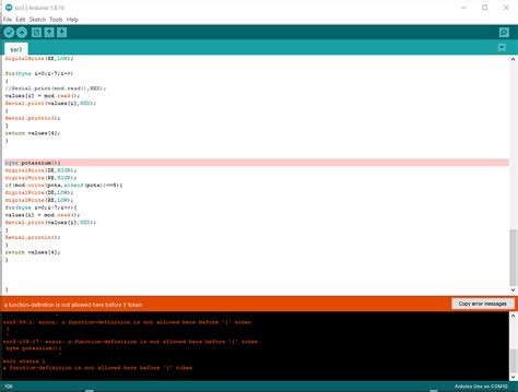 Error A Function Definition Is Not Allowed Here Before Token แก้ยังไงครั้บ Arduino อิ
