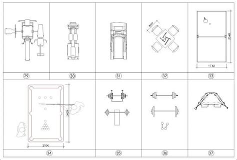 2d View If A Different Type Of Gyming Equipment Detail Cad Block Dwg File Artofit