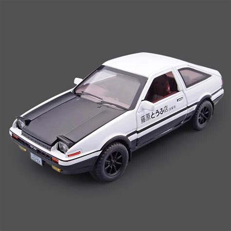 128 스케일 레이싱 애니메이션 초기 D 도요타 Ae86 Trueno 금속 모델 빛과 소리 다이 캐스트 자동차 당겨 합금