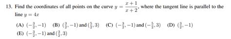 Solved Find The Coordinates Of All Points On The Curve Chegg