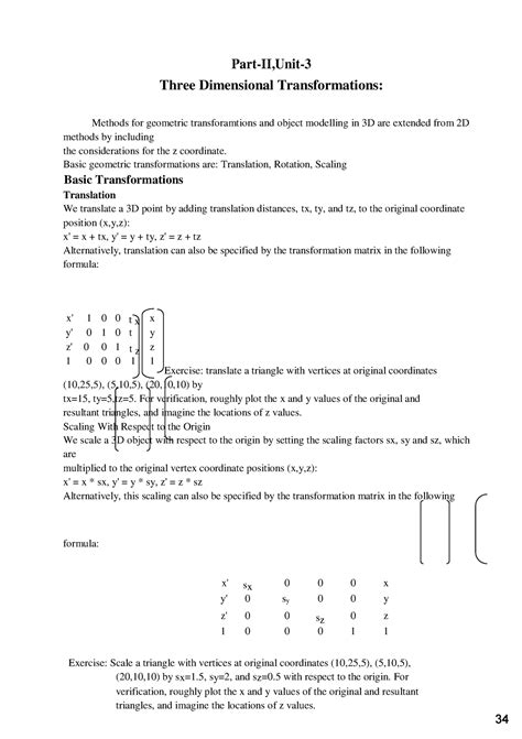 Visible Surface Detection Methods Part II Unit Three Dimensional Transformations Methods For