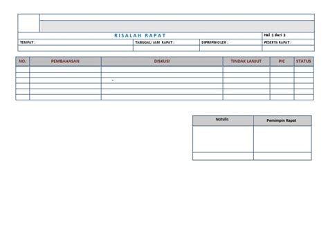 Format Risalah Rapat Pdf