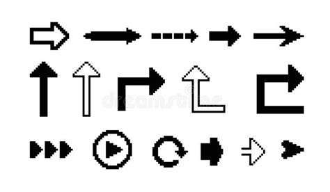 8 Bit Pixel Arrows Vector Big Set Of Icons Collection Of Arrow