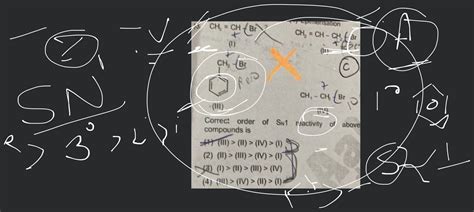 C CC Br CCCC C Br III C CC CCH CH Br IV Correct Order Of SN
