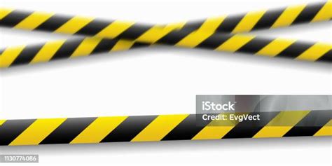 주의 라인의 벡터 일러스트입니다 노란색 검은 경찰 경고 테이프 펜싱 위험 기호입니다 테두리를 교차 하지 마십시오 가장자리에 대한 스톡 벡터 아트 및 기타 이미지 Istock