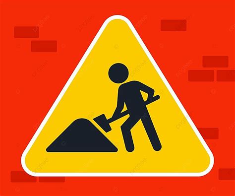 Yellow Road Sign Construction Work Shield Work Tool Vector Shield