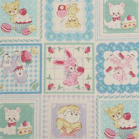 코카 디저트 애니멀 패치워크 시팅 프린트원단 블루 퀼트의시작은 엔조이퀼트와 함께