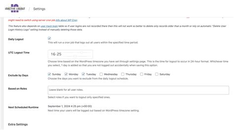 how to automatically logout users daily or on selective day with