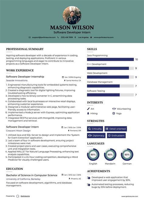 10 Software Developer Intern Resume Samples And Templates For 2025