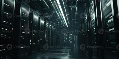 A Contemporary Server Room That Showcases Rows Of Sleek Servers