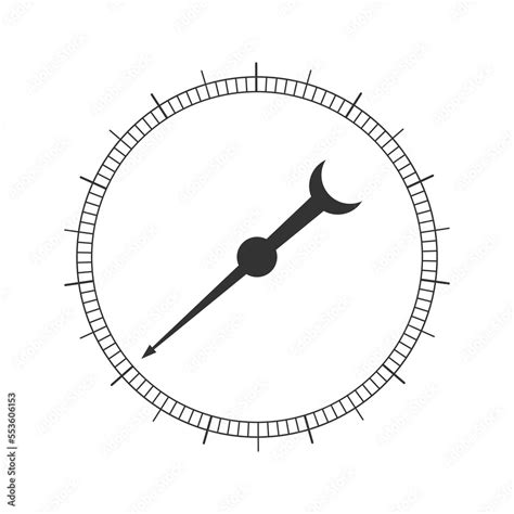 Round Measuring Scale Of Chronometer Barometer Compass Speedometer Manometer With Arrow 360