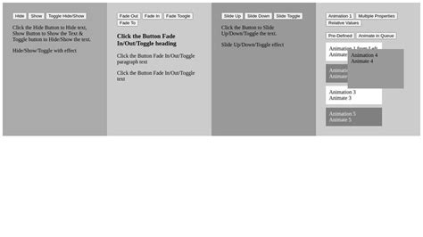 Jquery Effects Hide Show Fade Slide Animate