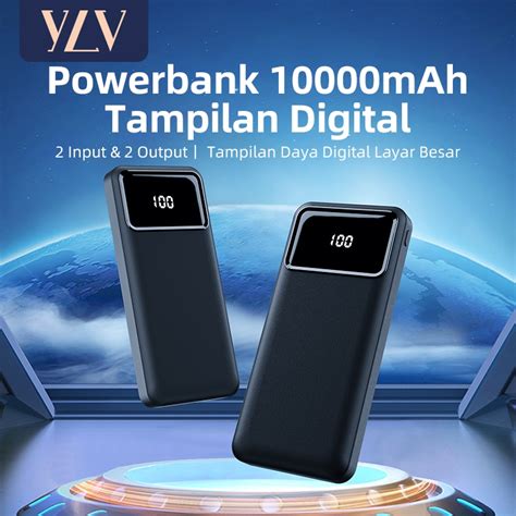 Jual Kivee Mah Powerbank Fast Charging Mini Murah Power Bank Type C Lcd Dual Usb Black