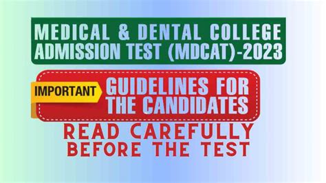 Mdcat 2024 25 [instructions Before The Test] Goal Mdcat