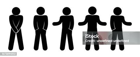 스틱 피규어 남자 아이콘 인간의 실루엣 포즈와 몸짓 고립된 사람들 아이콘에 대한 스톡 벡터 아트 및 기타 이미지 아이콘 인체 개체 그룹 Istock