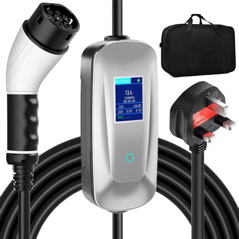 Aimax Ev Charger 13amp Uk 3pin Plug To Type 2 Charging Cable Wall Box