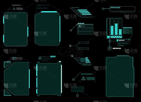 未来的矢量hud界面屏幕设计。数码插图的编号标题。hud Ui Gui未来的用户界面元素设置。高科技素材 花瓣网