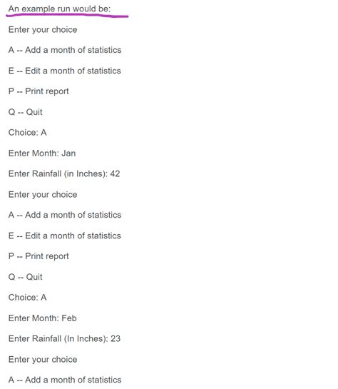 Solved Rainfall Statistics Class Create A Class To Hold