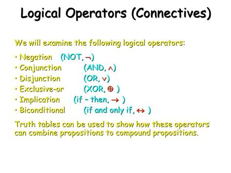 Logical Conjunction Connectives Conjunctions And Clauses Definition