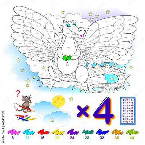 4 Times Table Puzzle Worksheet Times