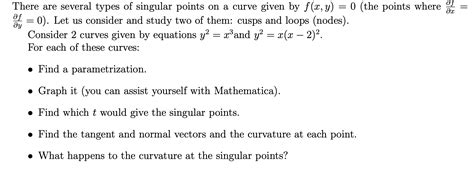 There Are Several Types Of Singular Points On A Curve