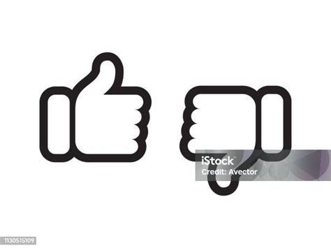 벡터 웹 아이콘 아래로 엄지손가락 긍정에 대 한 선 기호 또는 부정적인 피드백 벡터 같은는 달리 또는 검토 징후를 싫어하는 로고에 대한 스톡 벡터 아트 및 기타 이미지